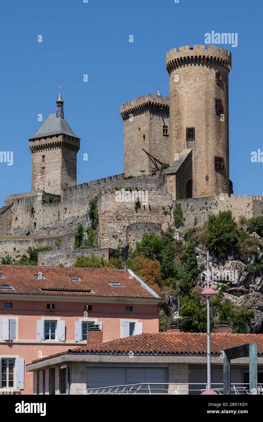 castle of Foix, 10th century, Foix, department of Ariège, Occitanie ...