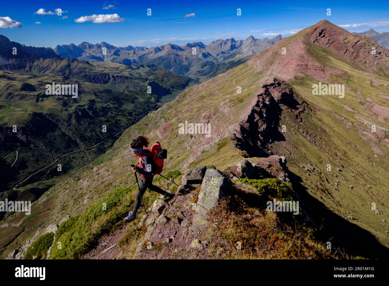 approach to the Arlet peak, camille path, pyrenees national park ...