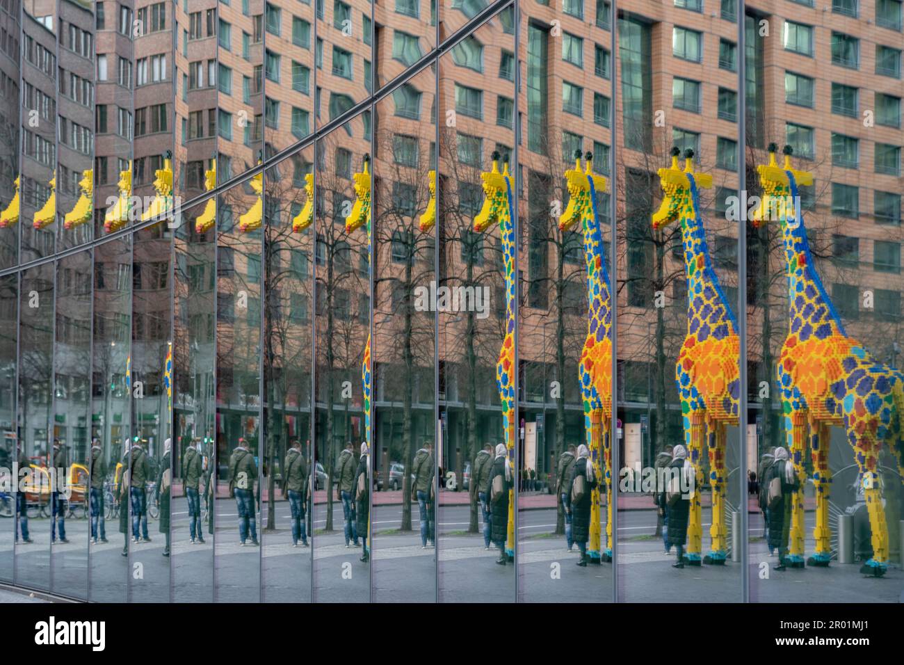 giraffe in the street, Berlin, Federal Republic of Germany Stock Photo ...