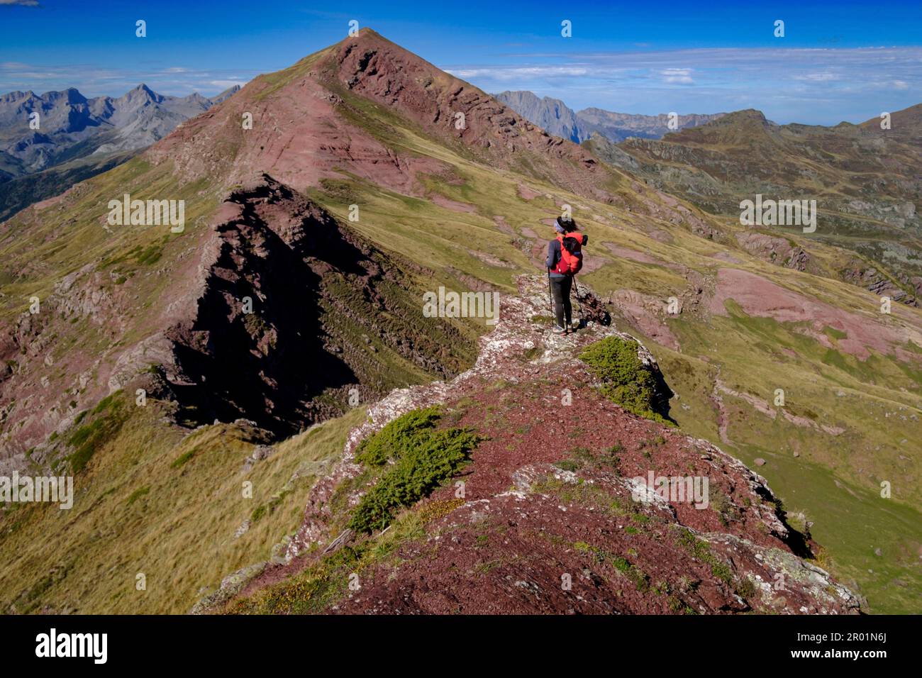 approach to the Arlet peak, camille path, pyrenees national park ...