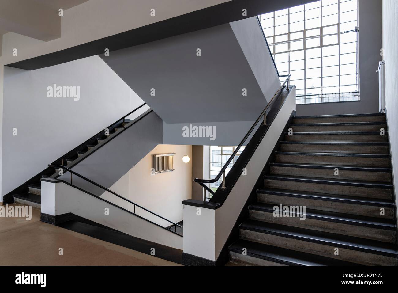 bauhaus school, design staircase, Main building, Dessau, Federal ...