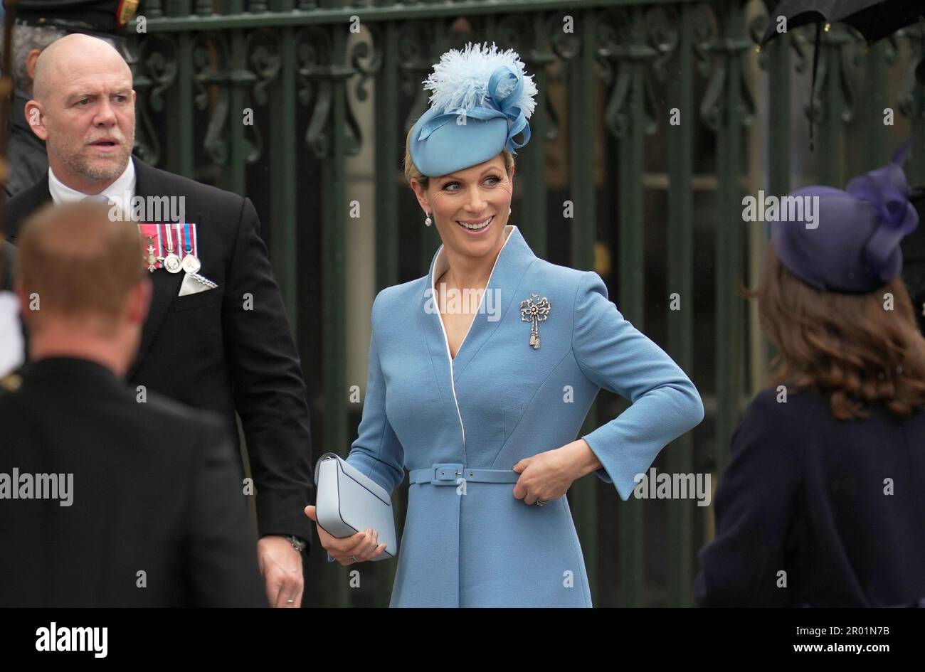 Zara Tindall and Mike Tindall arrive at Westminster Abbey prior to the ...