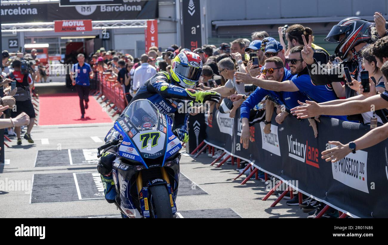 N°77 Dominique Aegerter SUI Yamaha YZF R1 GYTR GRT Yamaha WorldSBK Team during the World ...