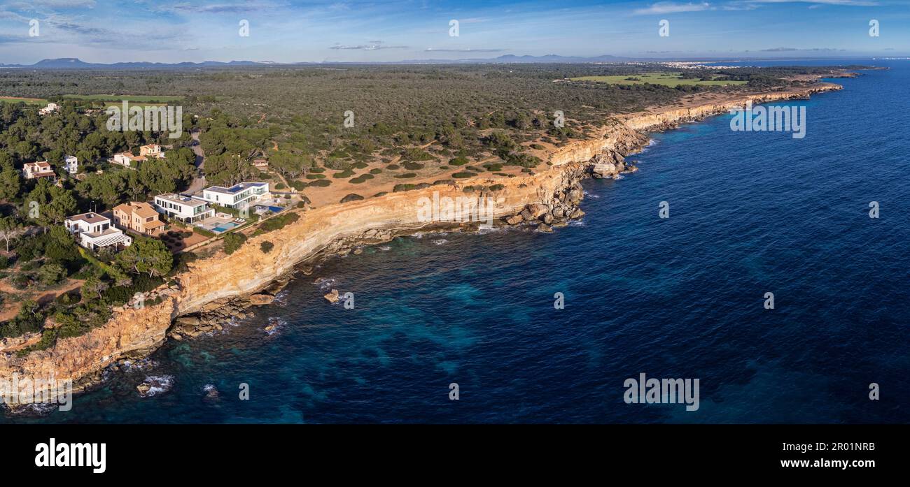 cliffs of S Estalella and Vallgornera, Cala Pí, Costa de Migjorn ...