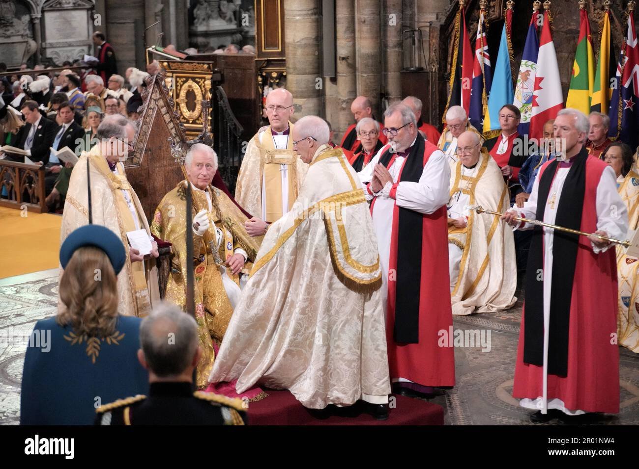 King Charles III holds The Sovereign's Sceptre with Cross during his ...