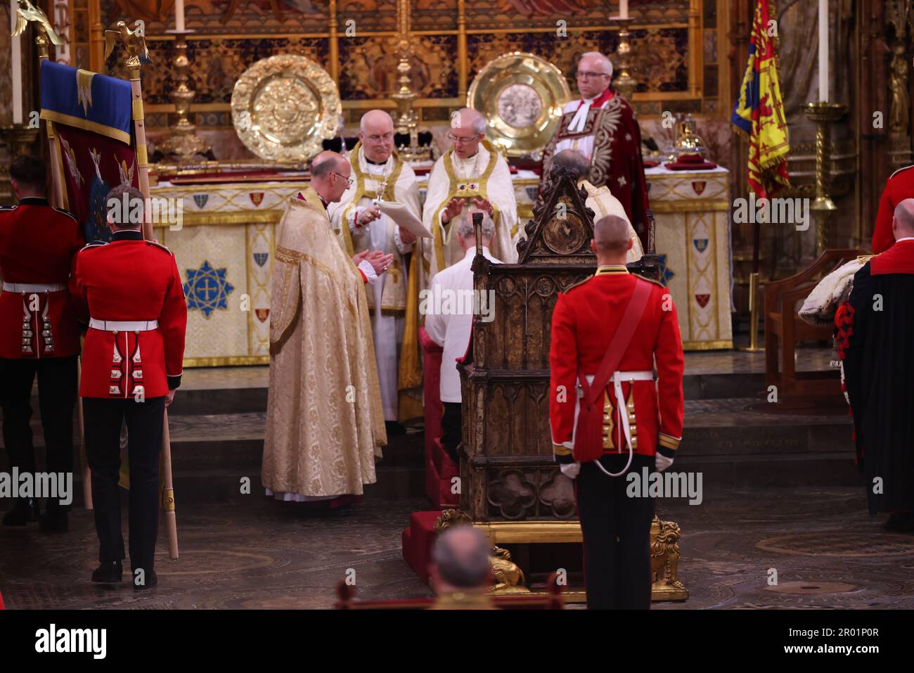 King Charles III during his coronation at Westminster Abbey, London ...