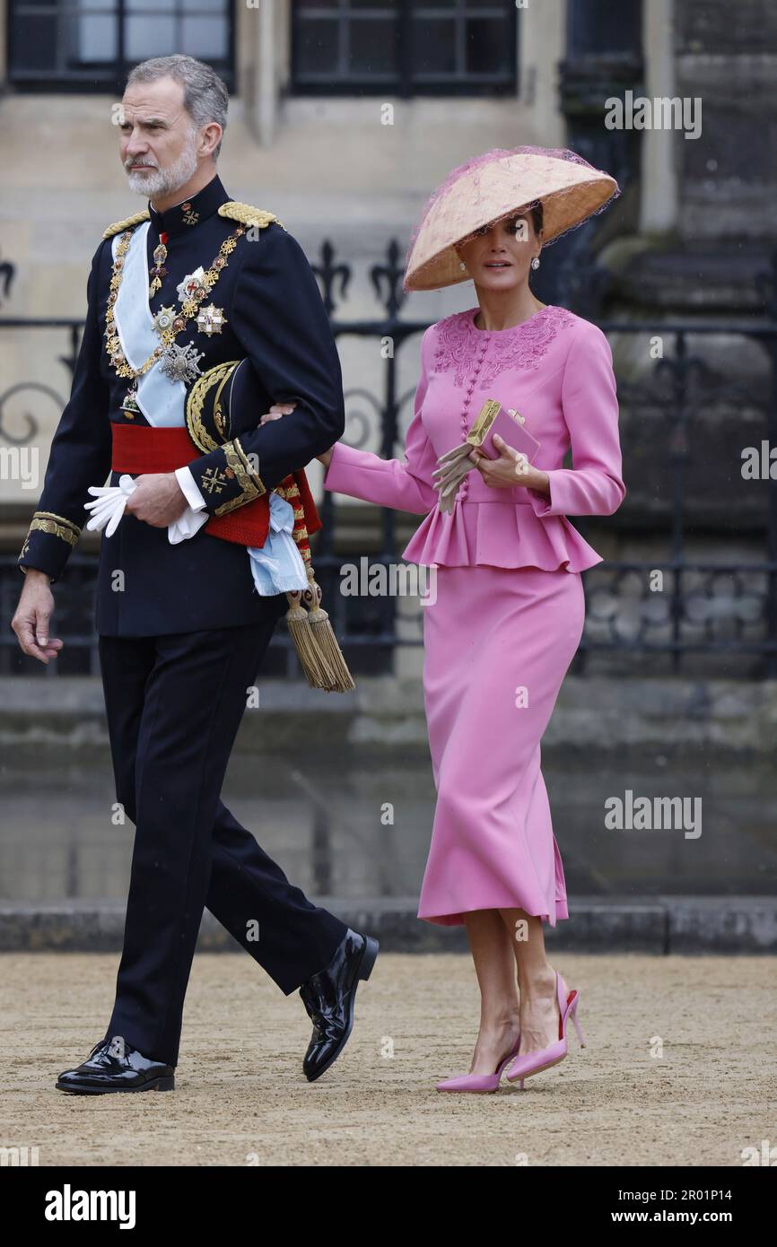 Spain's King Felipe and Queen Letizia attend the coronation of King ...