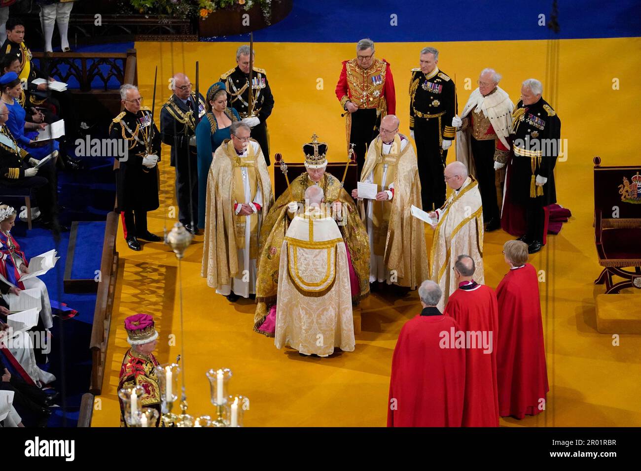 King Charles III receives The St Edward's Crown during his coronation ...