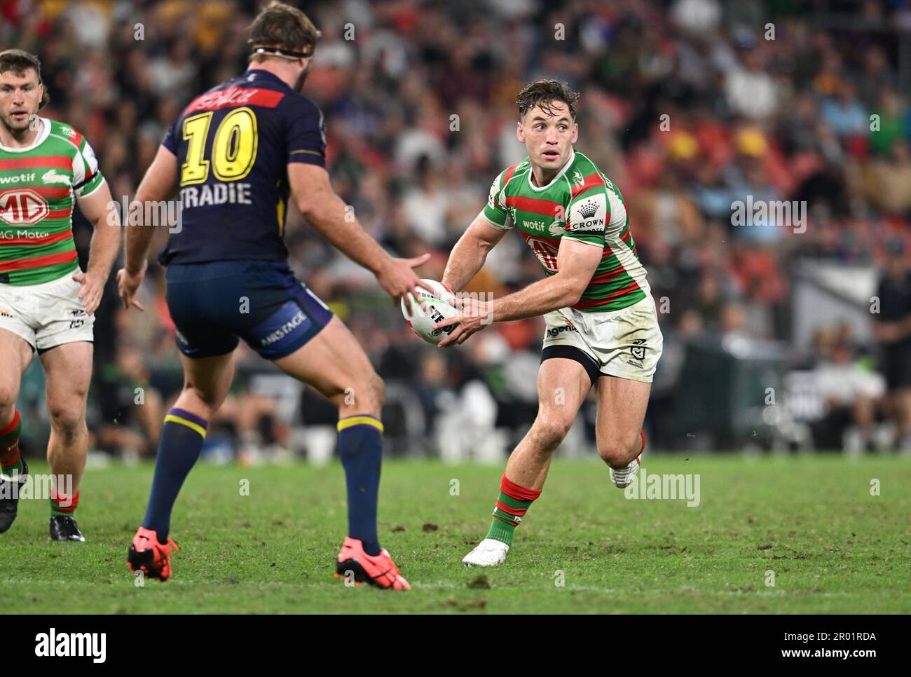 Cameron Murray (right) of the Rabbitohs in action during the NRL Round ...