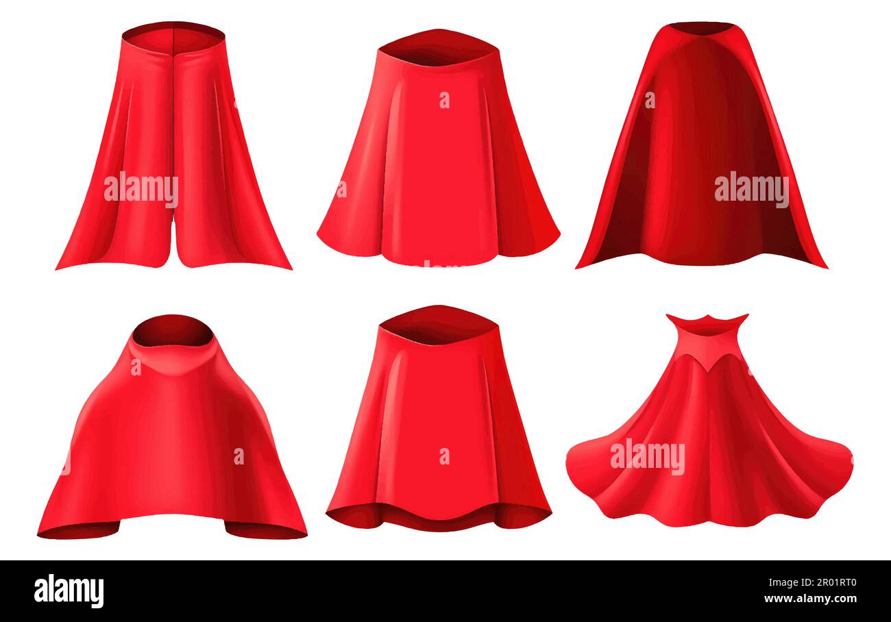 ui set vector illustration of superhero cloak isolated on white ...