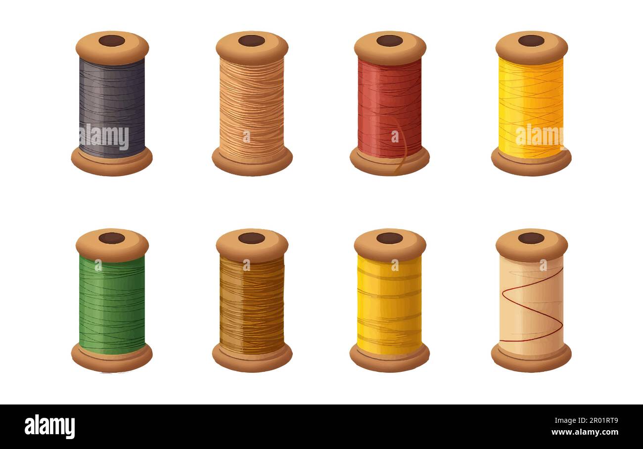 ui set vector illustration of colorful thread isolated on white ...