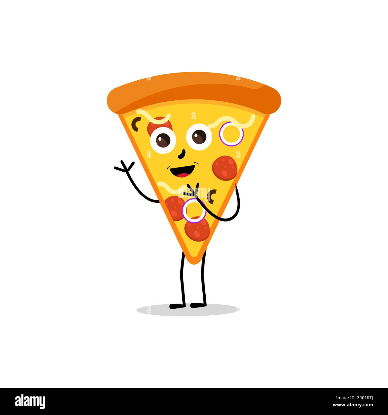 Pizza Cartoon Character, modern vector template set of mascot ...