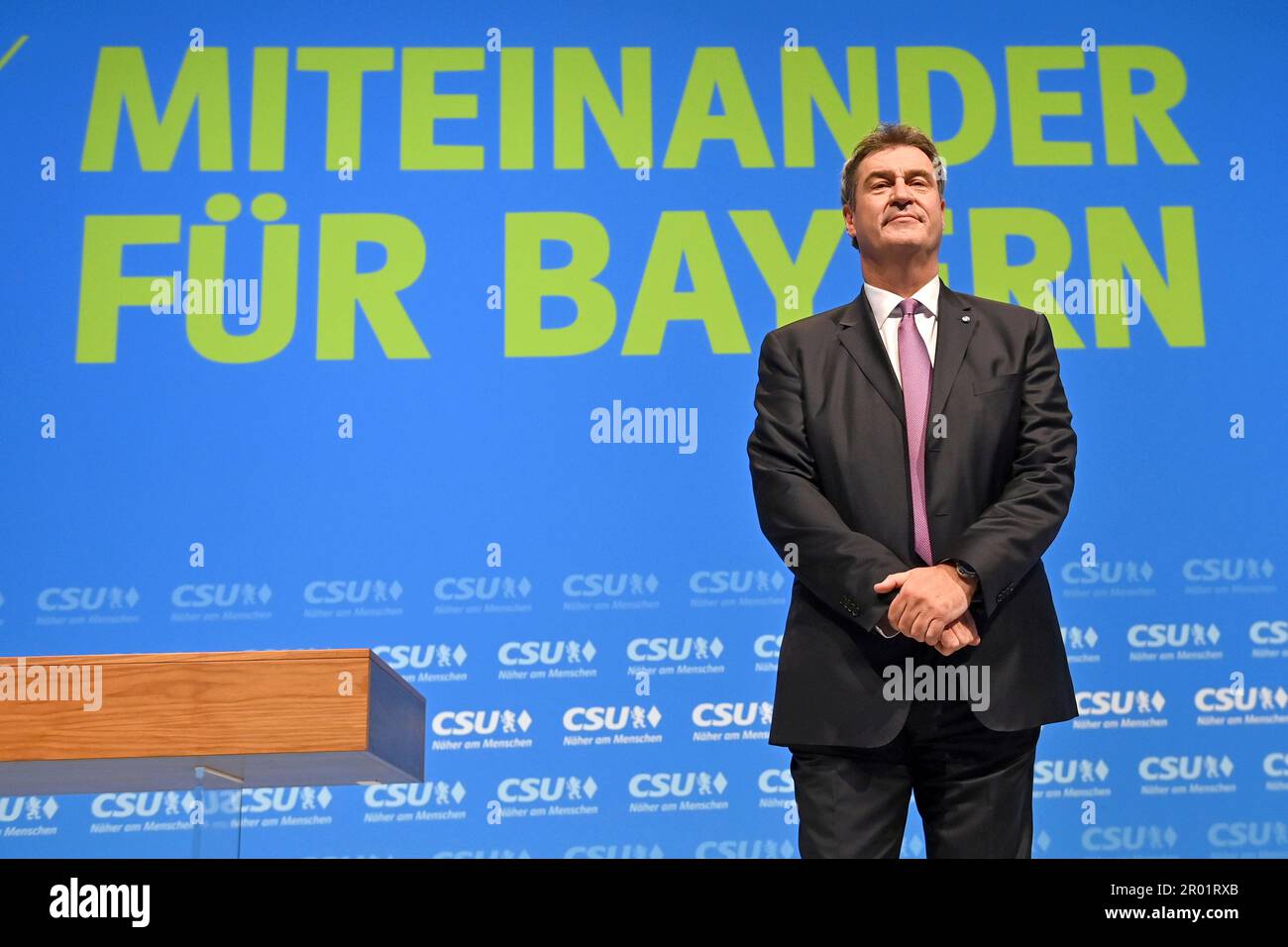 Markus SOEDER (Prime Minister of Bavaria and CSU Chairman) after his re ...