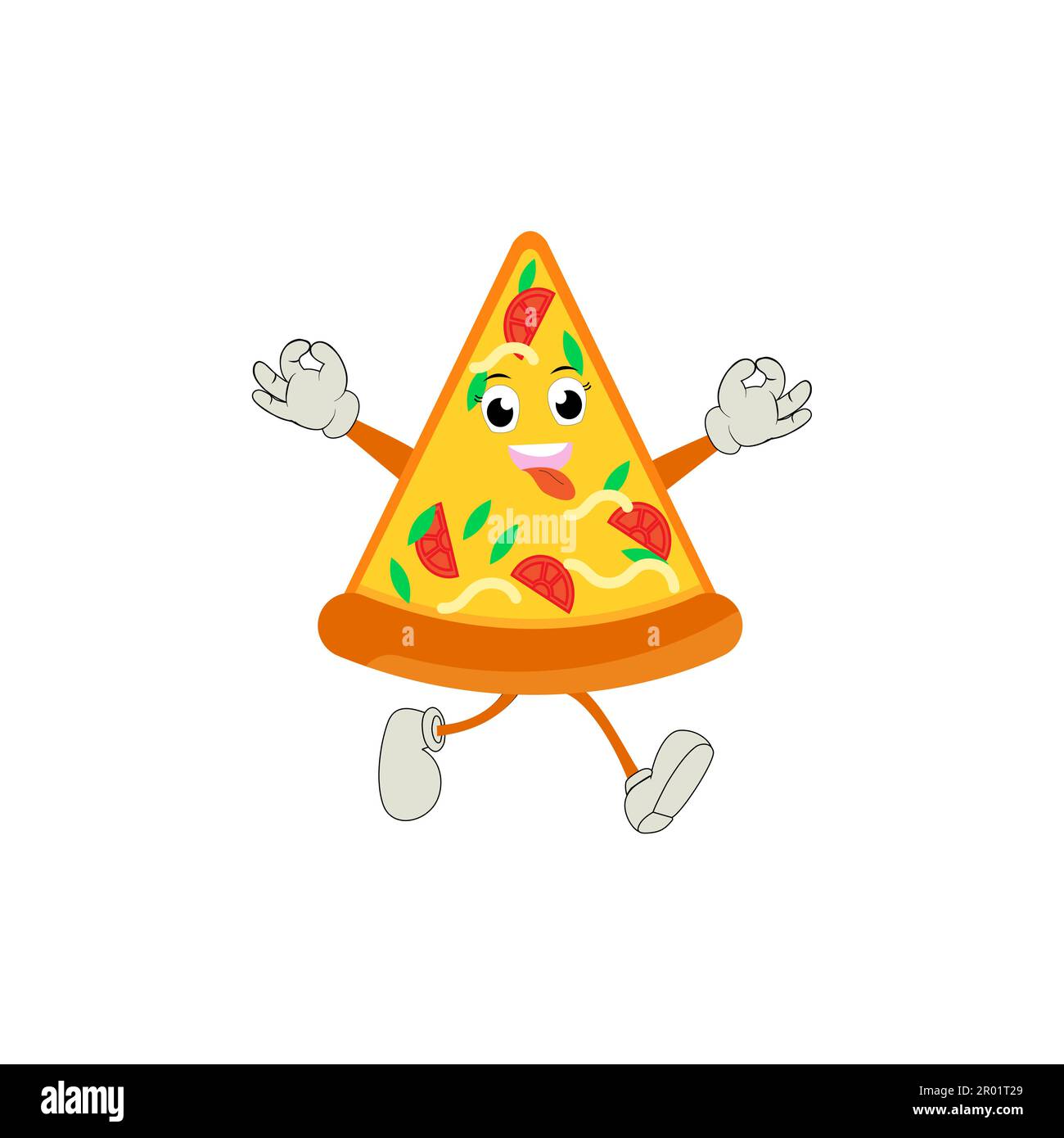 Pizza Cartoon Character, modern vector template set of mascot ...