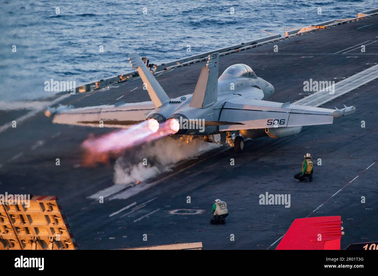 USS Nimitz, International Waters. 03 May, 2023. A U.S. Navy E/A-18G ...