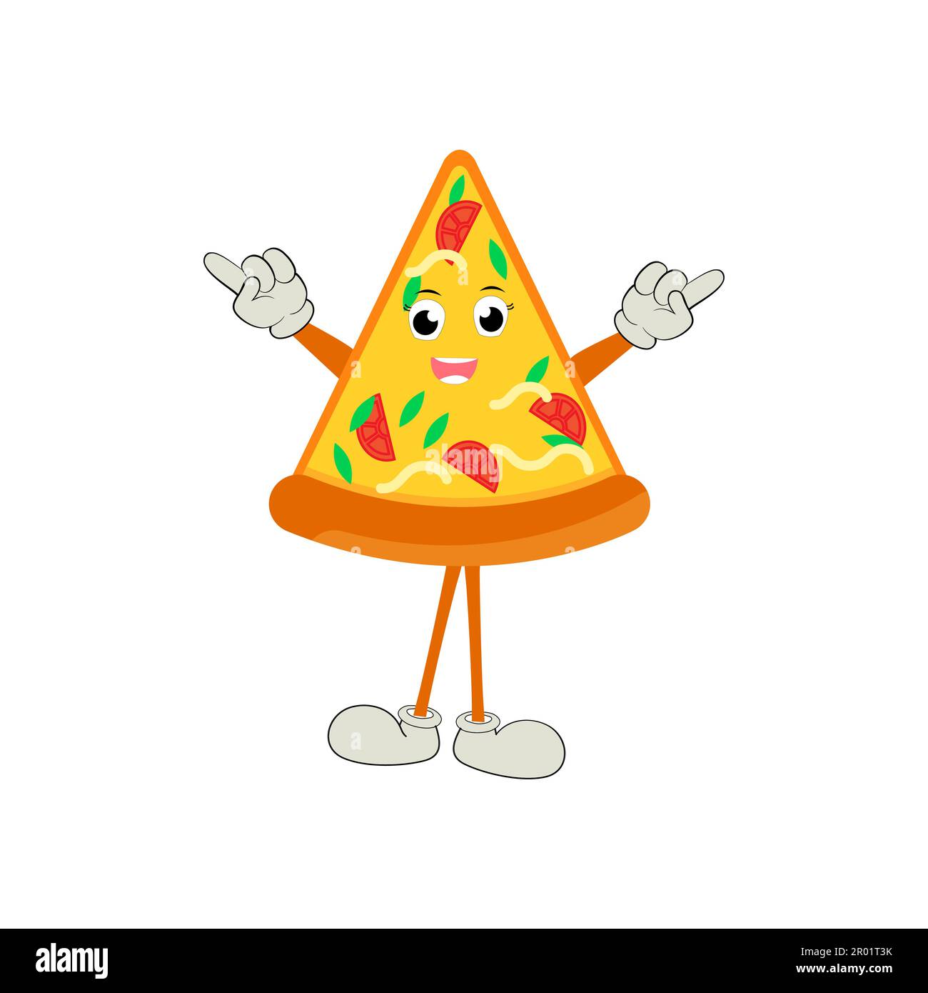Pizza Cartoon Character, modern vector template set of mascot ...