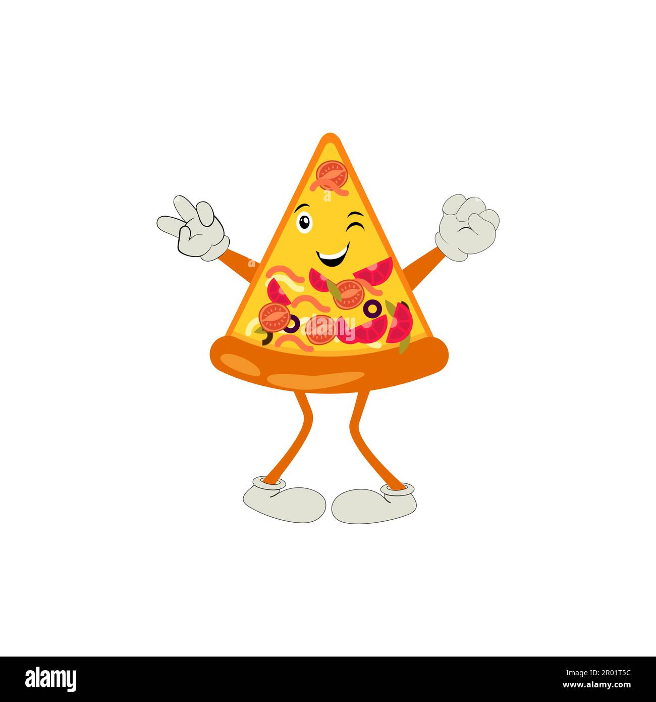 Pizza Cartoon Character, modern vector template set of mascot ...