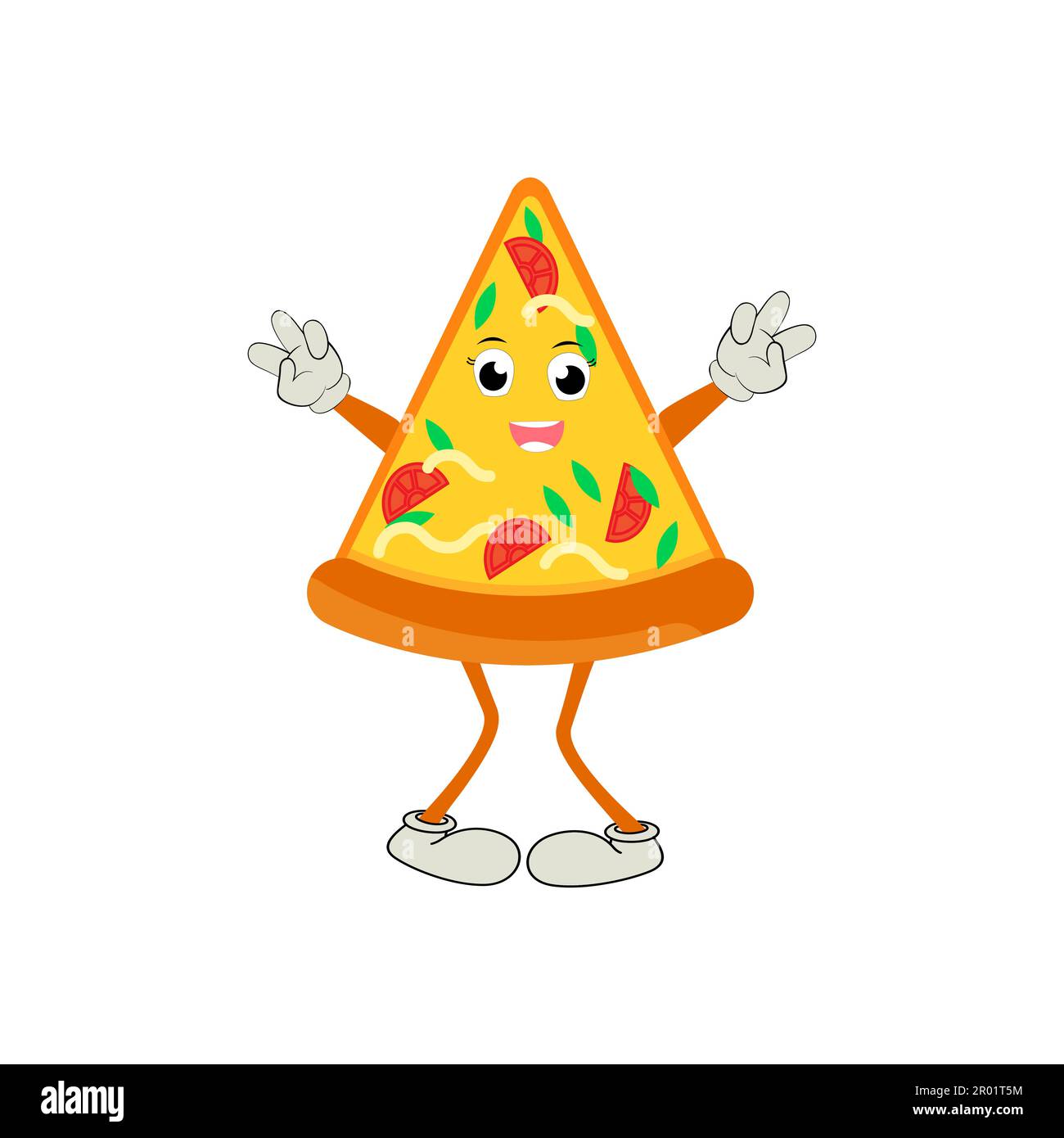 Pizza Cartoon Character, modern vector template set of mascot ...