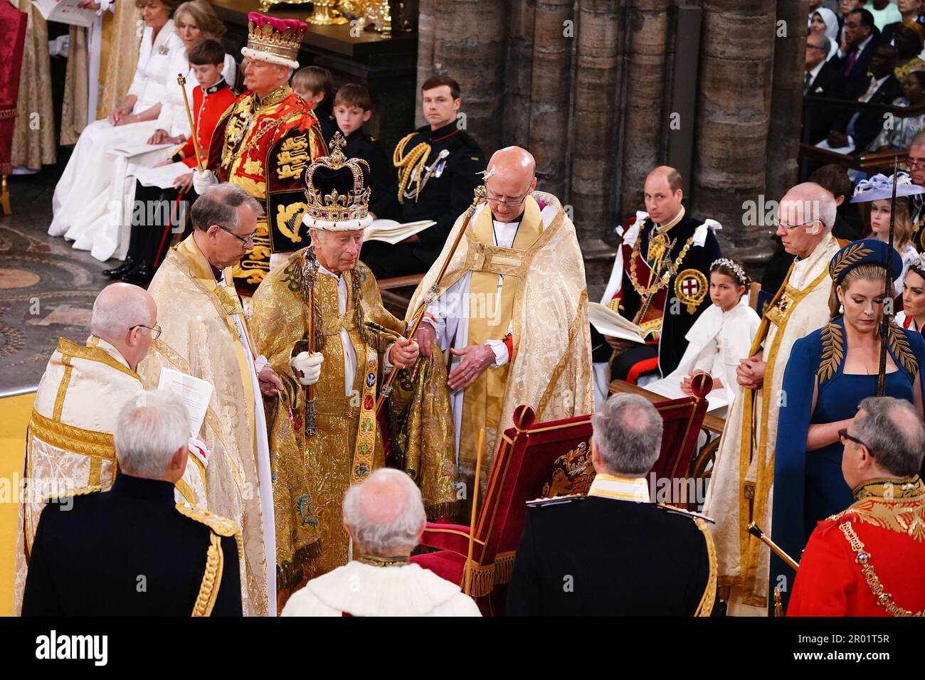 King Charles III wearing St Edward's Crown during his coronation ...