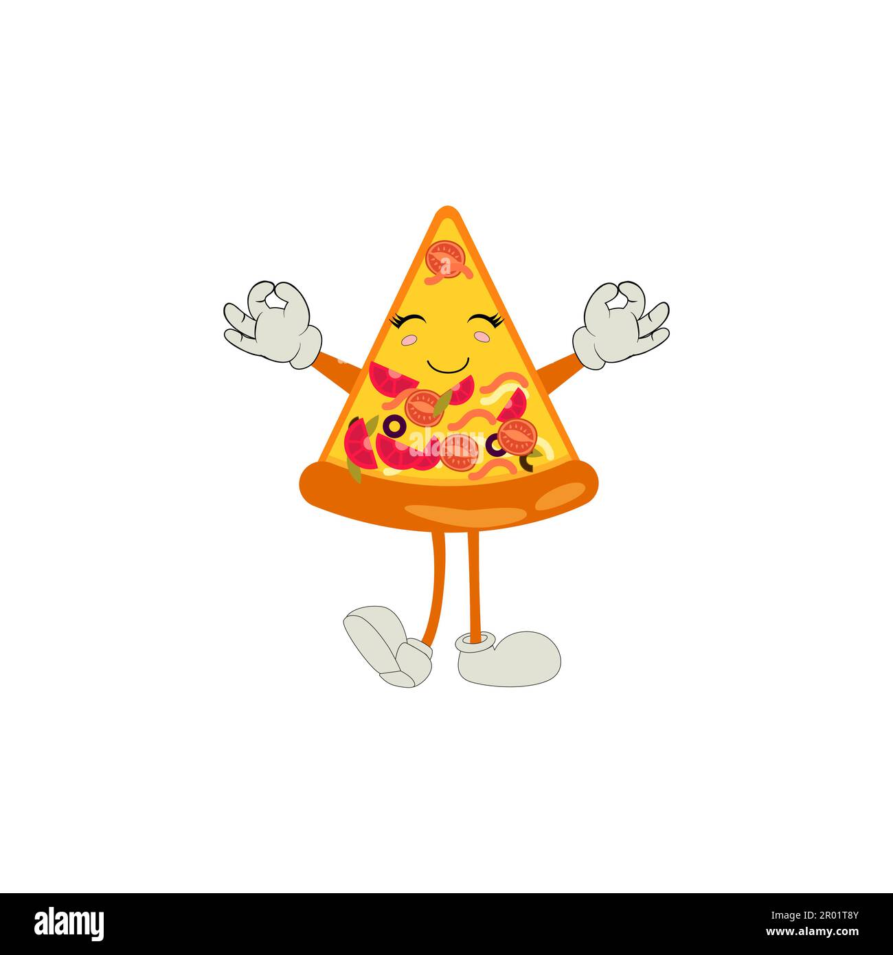 Pizza Cartoon Character, modern vector template set of mascot ...