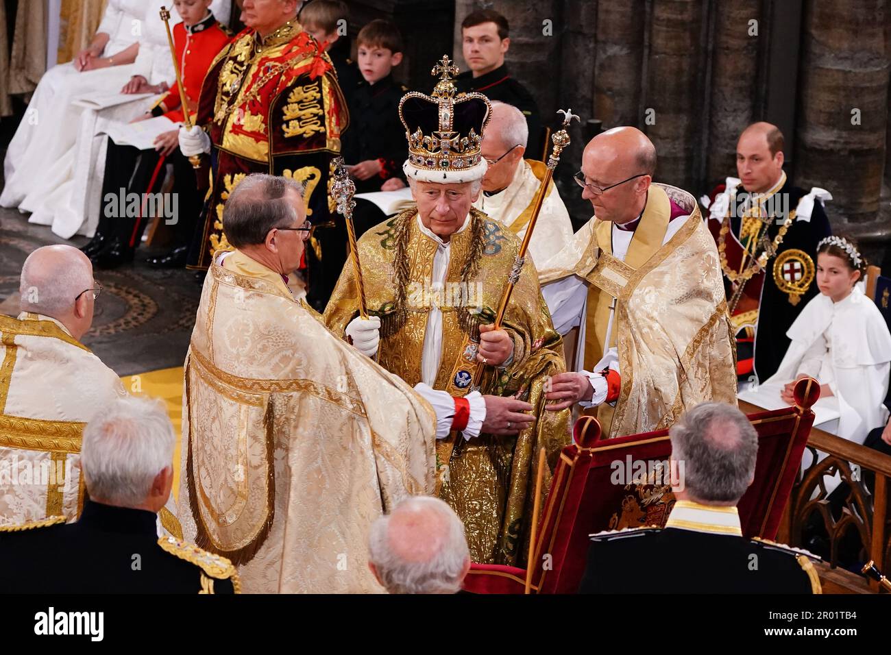 King Charles III wearing St Edward's Crown during his coronation ...