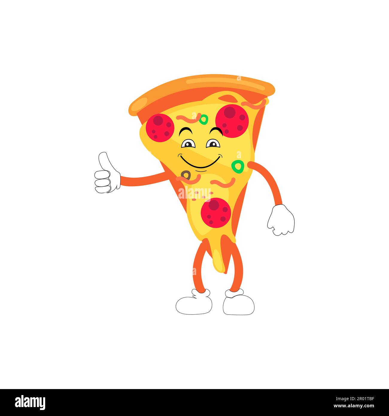Pizza Cartoon Character, modern vector template set of mascot ...