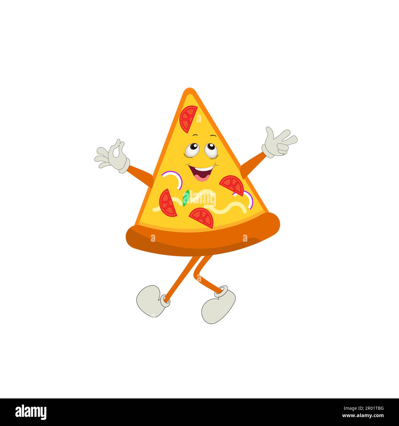 Pizza Cartoon Character, modern vector template set of mascot ...