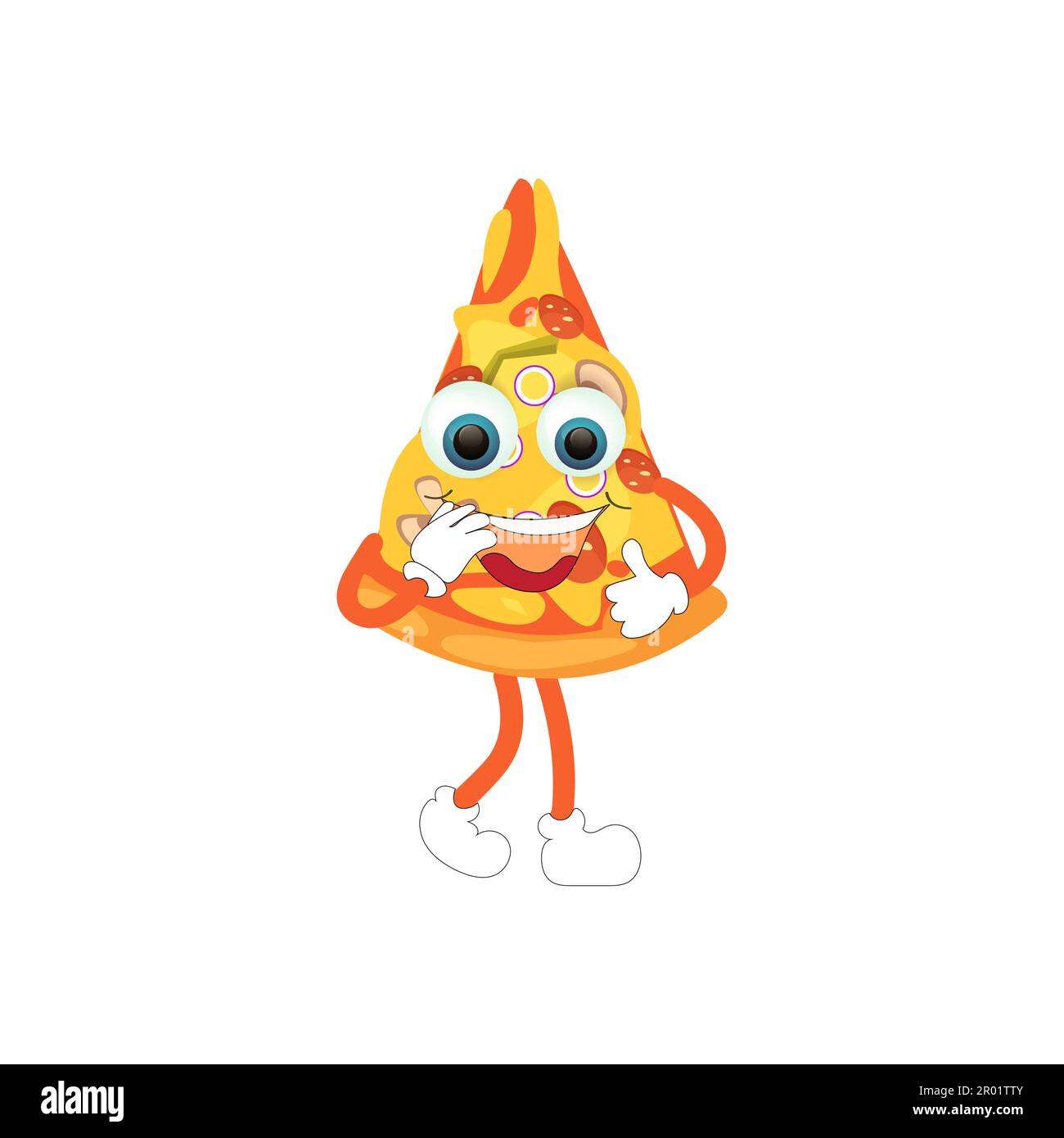 Pizza Cartoon Character, modern vector template set of mascot ...