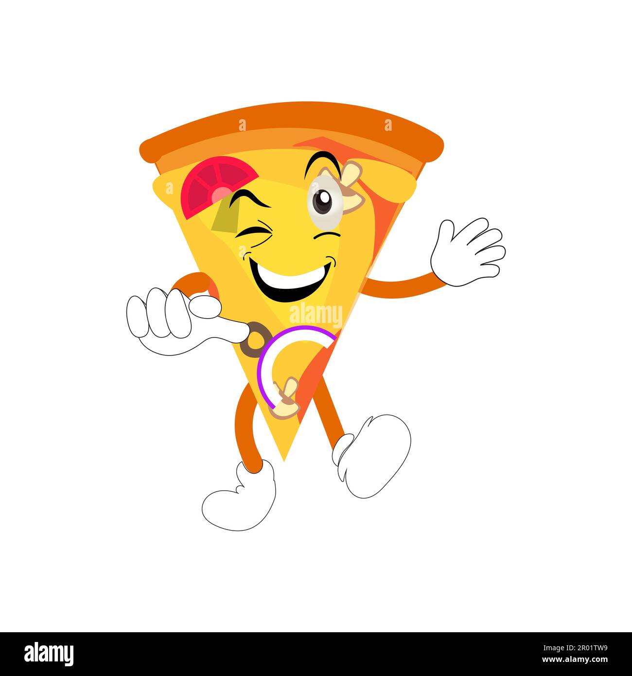 Pizza Cartoon Character, modern vector template set of mascot ...