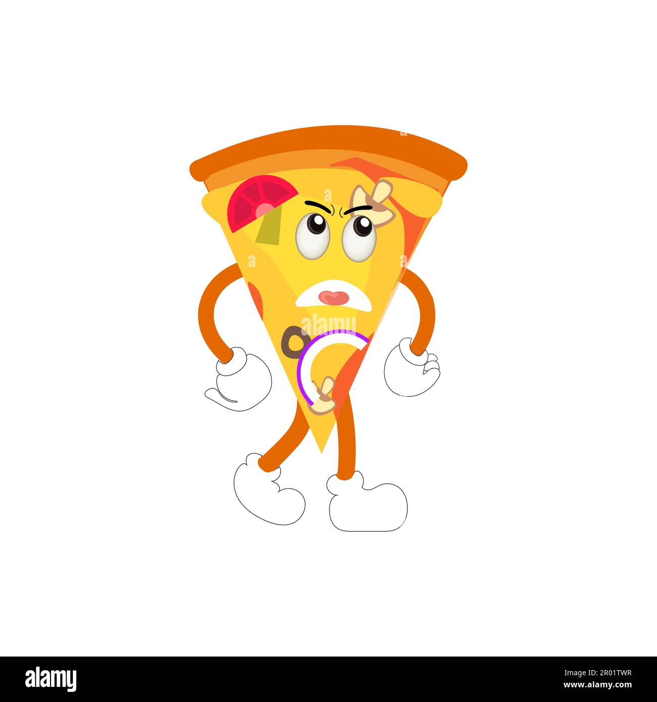 Pizza Cartoon Character, modern vector template set of mascot ...