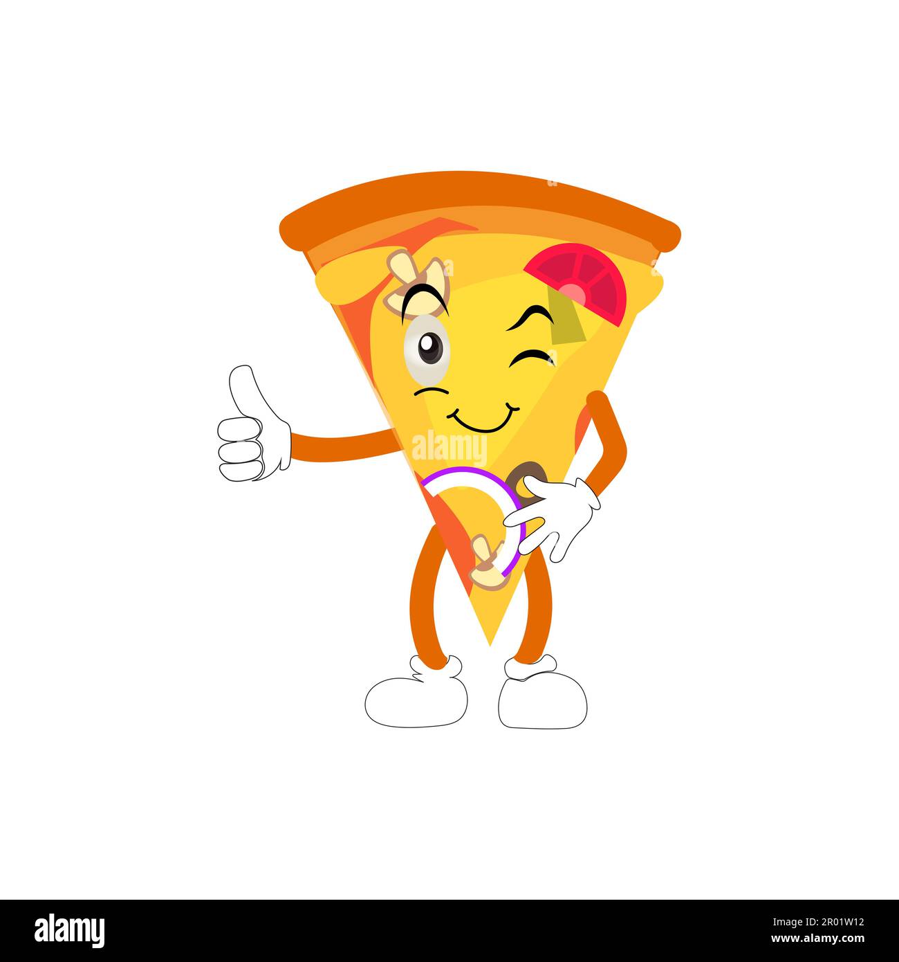 Pizza Cartoon Character, modern vector template set of mascot ...