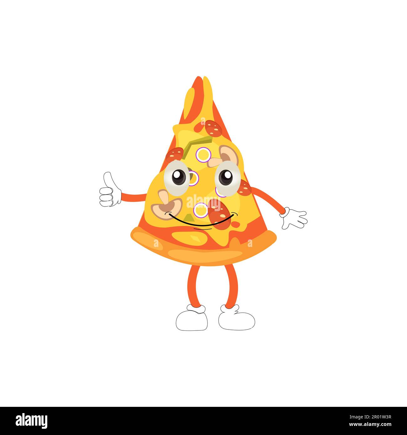 Pizza Cartoon Character, modern vector template set of mascot ...