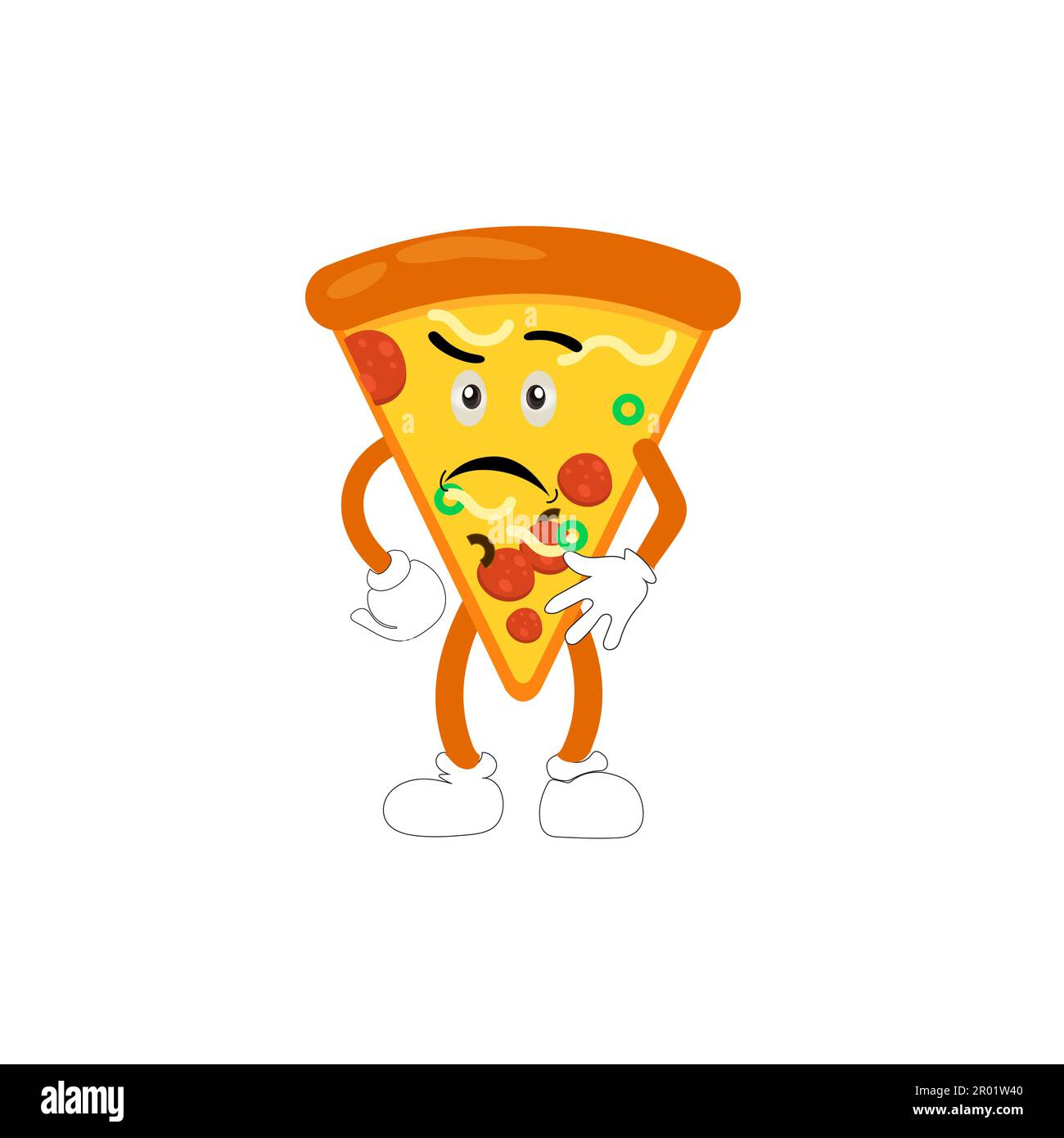Pizza Cartoon Character, modern vector template set of mascot ...