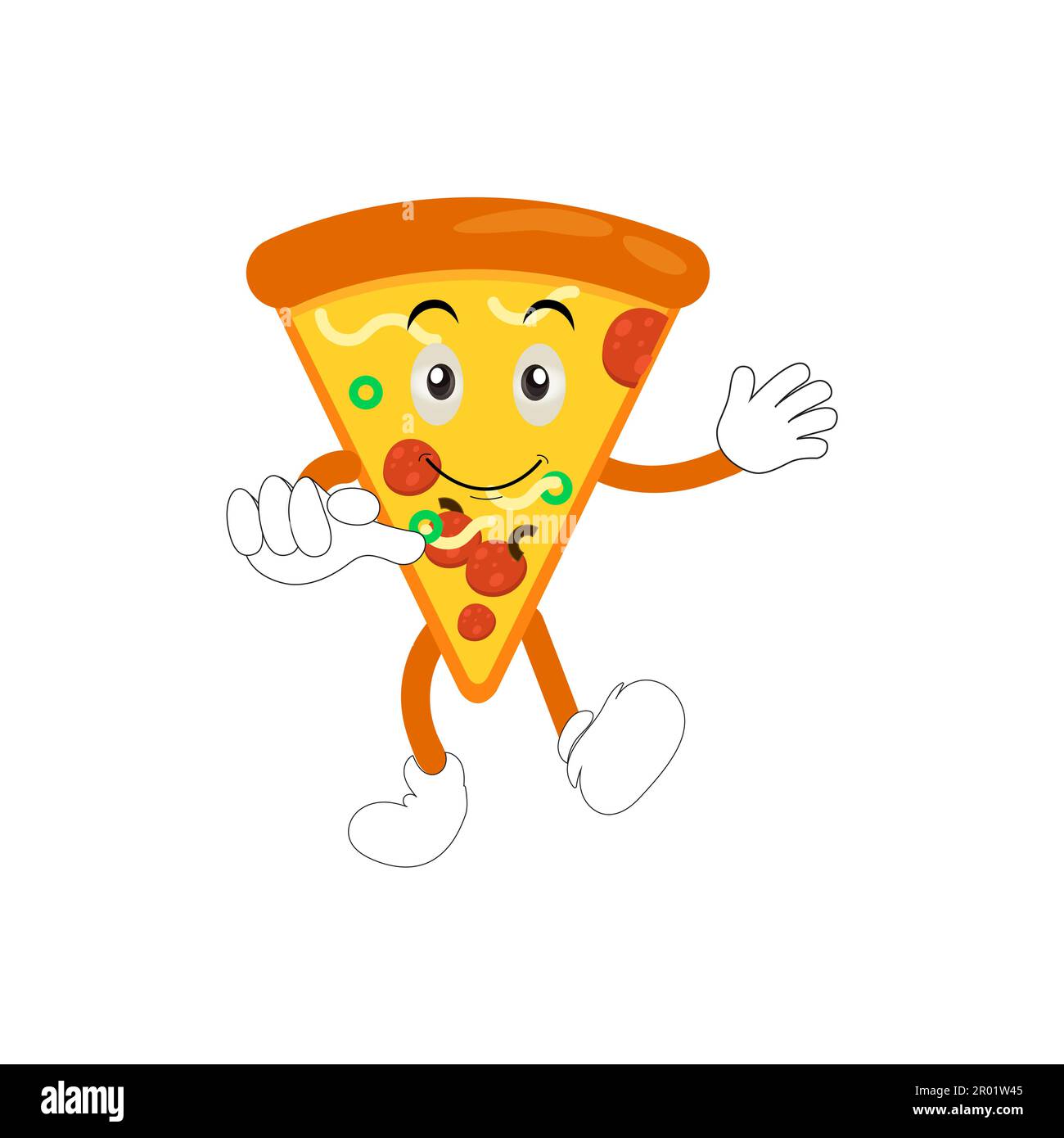 Pizza Cartoon Character, modern vector template set of mascot ...