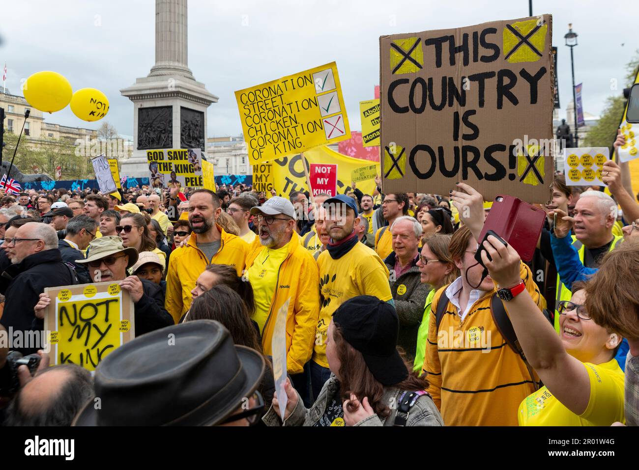 Westminster, London, UK. 6th May, 2023. Protesters have gathered near ...