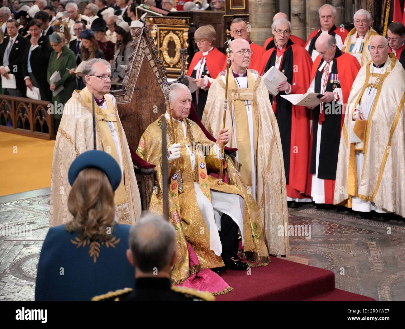 King Charles III during his coronation ceremony in Westminster Abbey ...