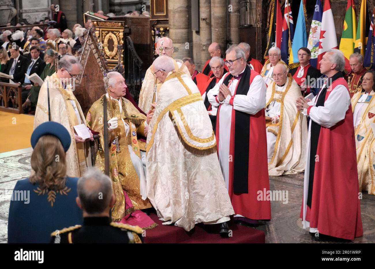 King Charles III during his coronation ceremony in Westminster Abbey ...