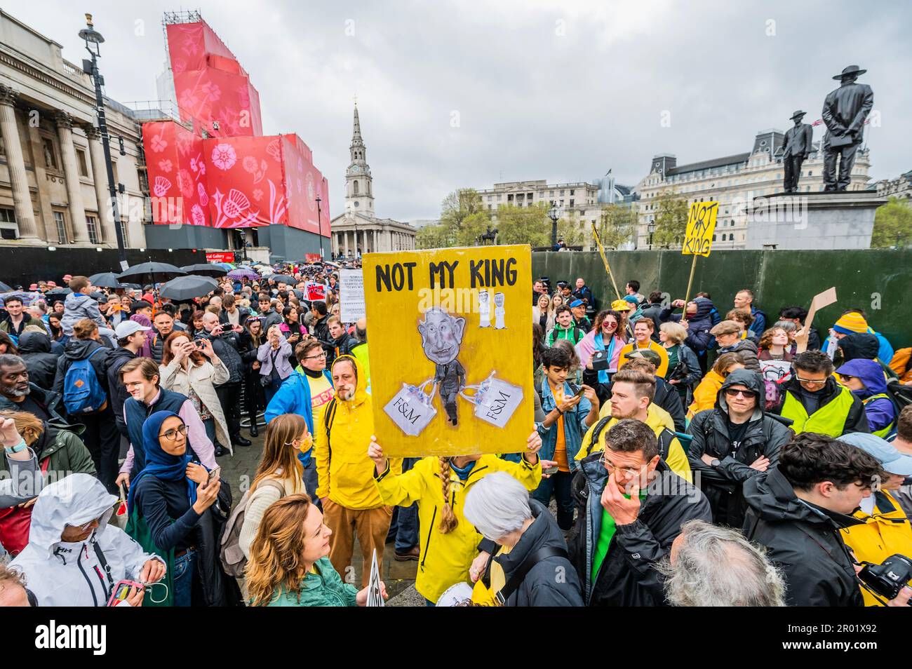 London, UK. 6th May, 2023. Not My King anti monarchy protesters are ...