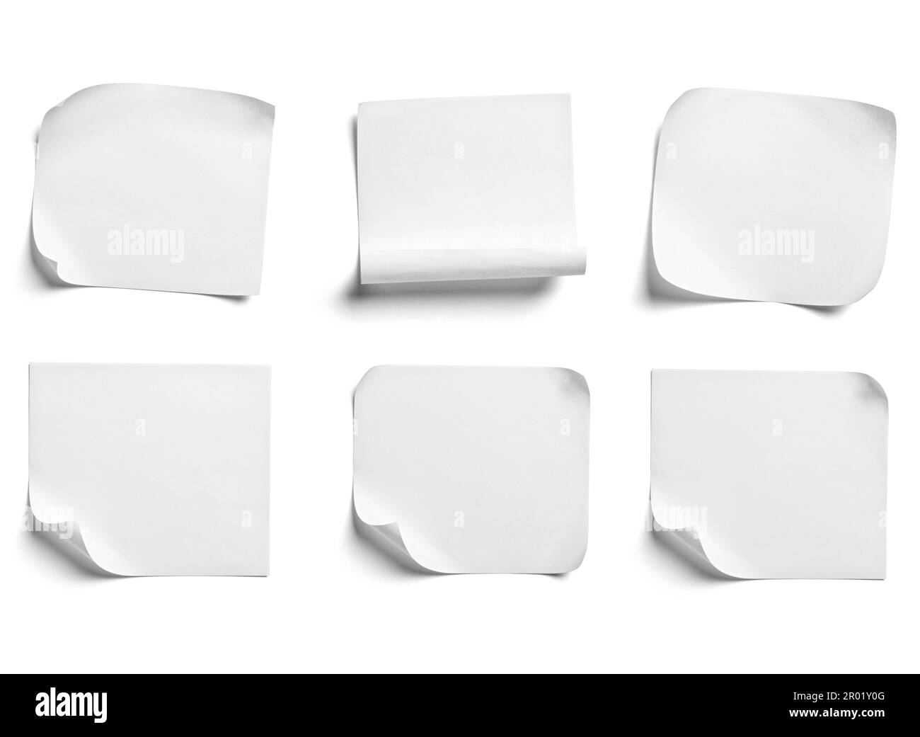 paper message note reminder adhesive sticker blank background white ...