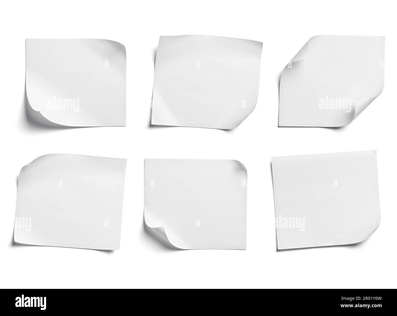 paper message note reminder adhesive sticker blank background white ...