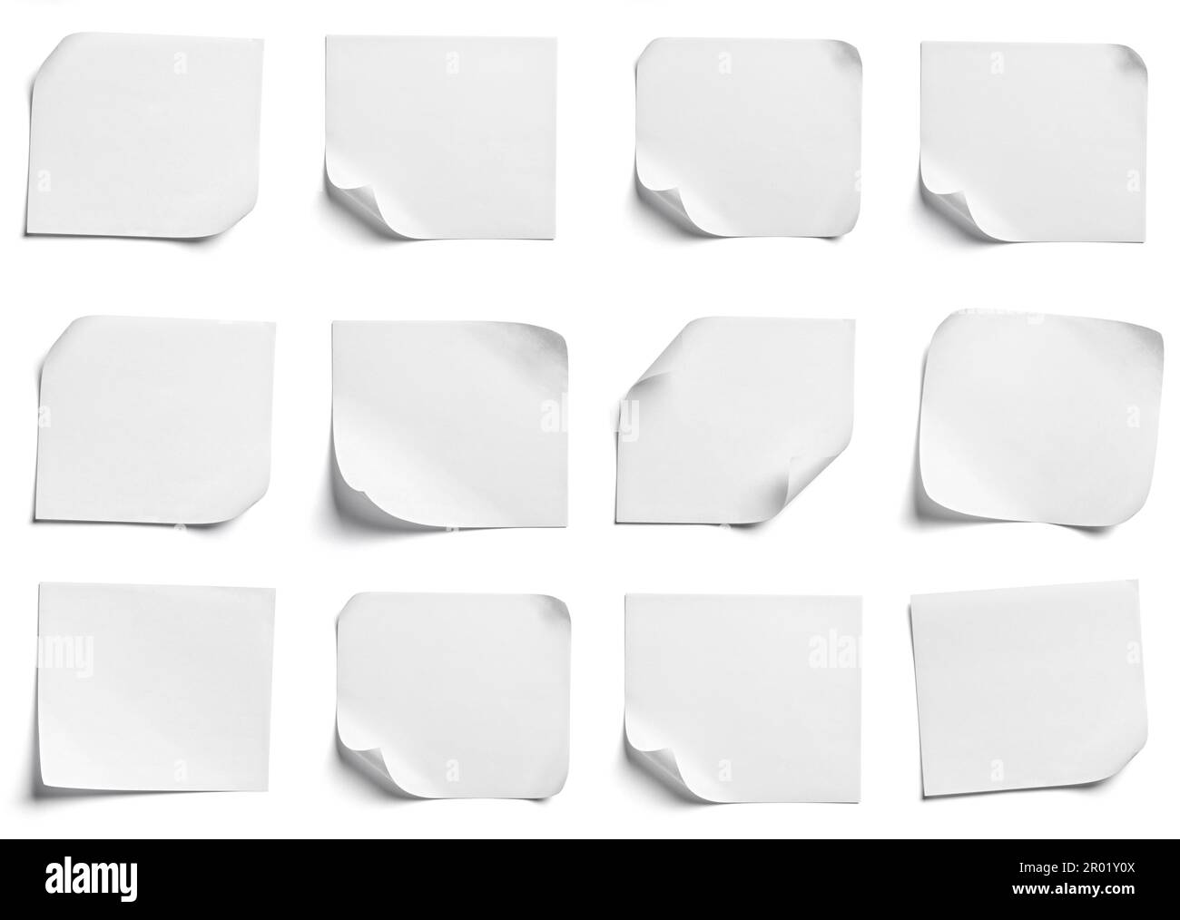 paper message note reminder adhesive sticker blank background white ...