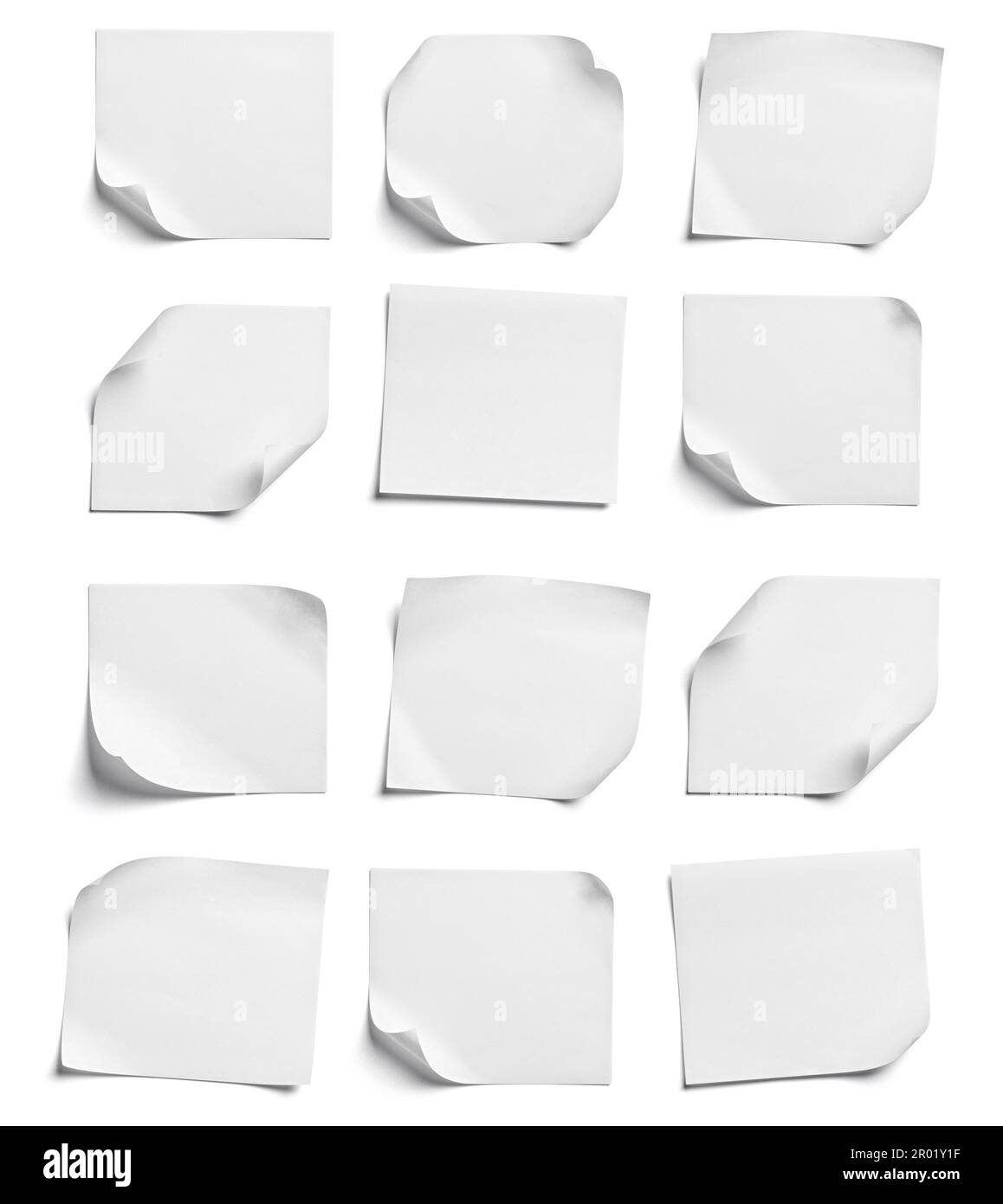 paper message note reminder adhesive sticker blank background white ...