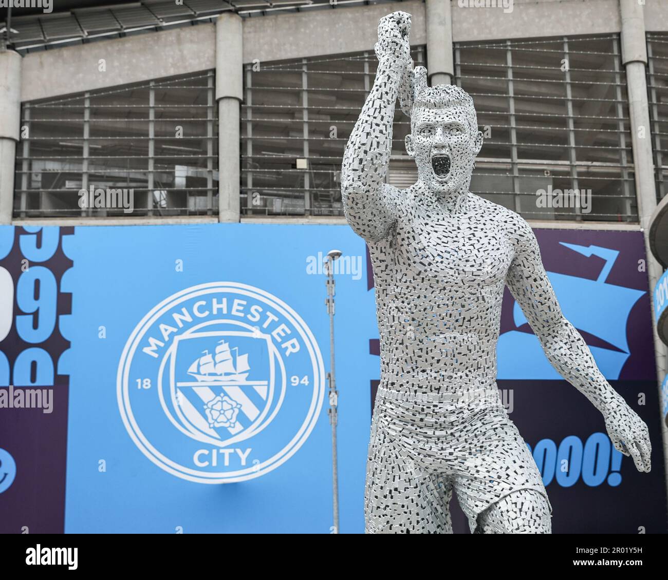 Sergio Agüero statue during the Premier League match Manchester City vs ...