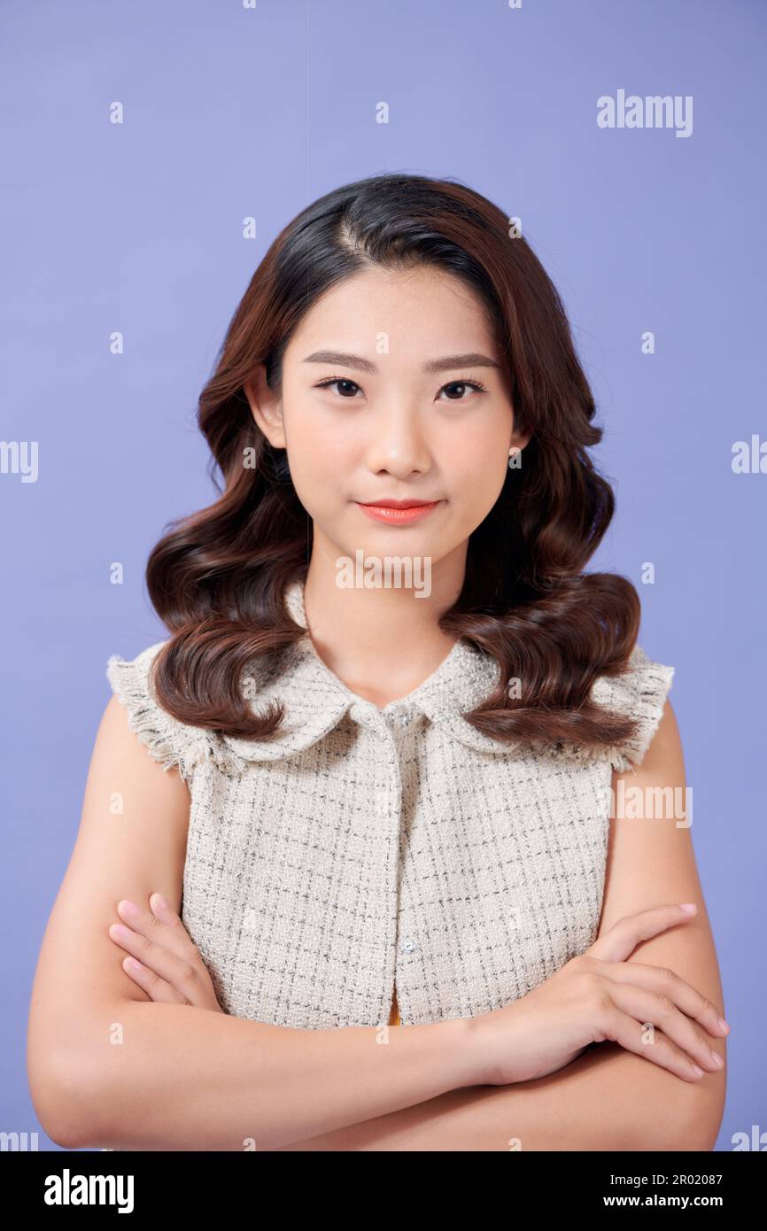 Happy successful woman smiling pleased and looking confident, standing ...