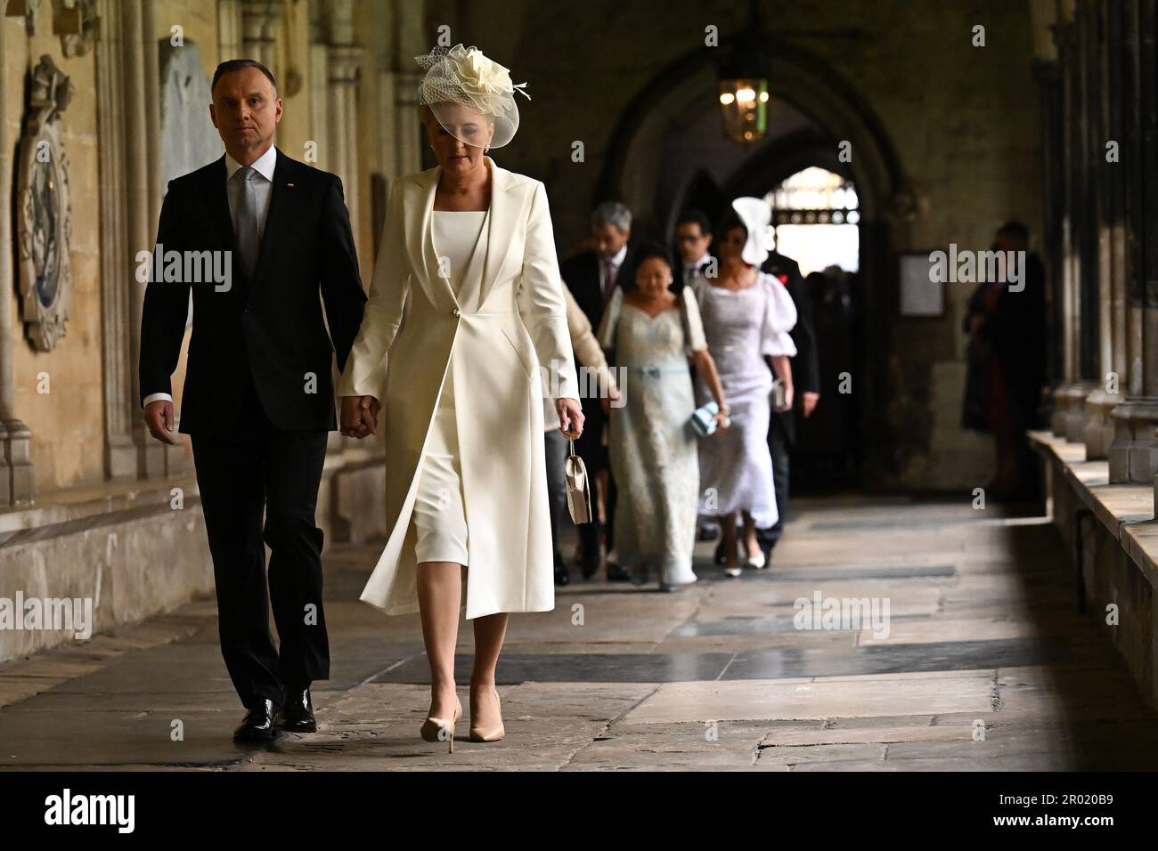Polish President Andrzej Duda (left) and his wife Agata Kornhauser-Duda ...