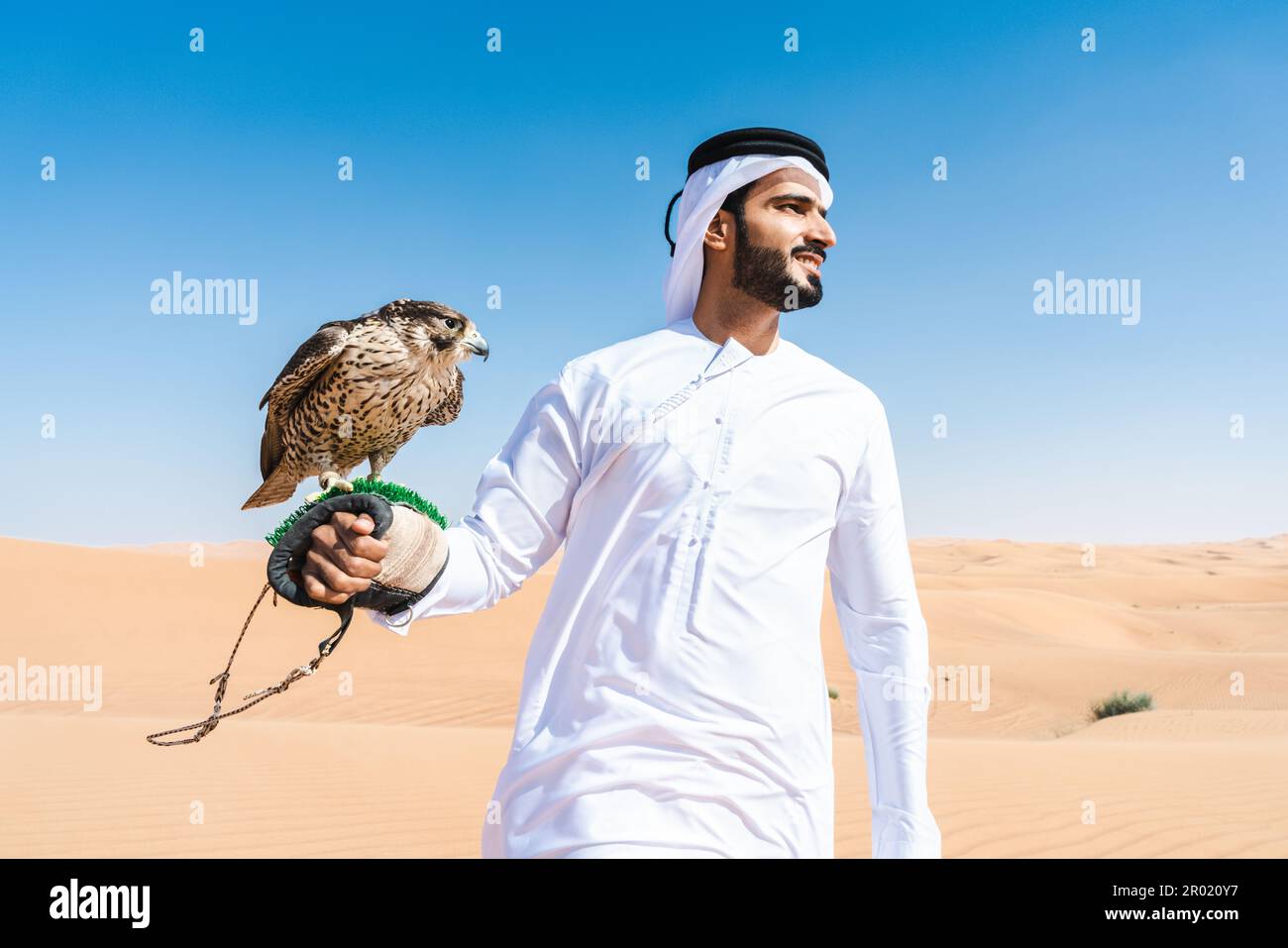 Middle-eastern man wearing traditional emirati arab kandura in the ...