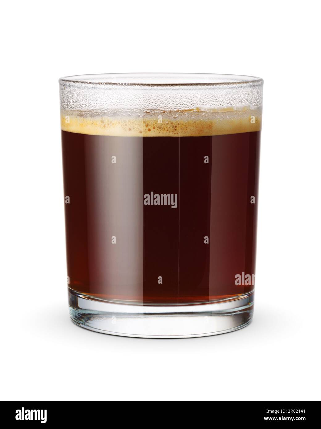 Coffee americano in a transparent glass isolated on a white background ...