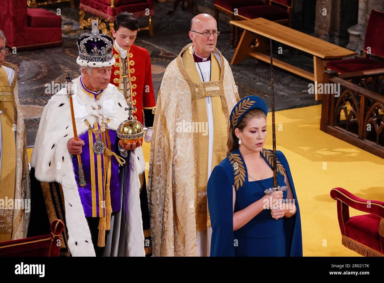 Lord President of the Council, Penny Mordaunt, holding the Sword of ...