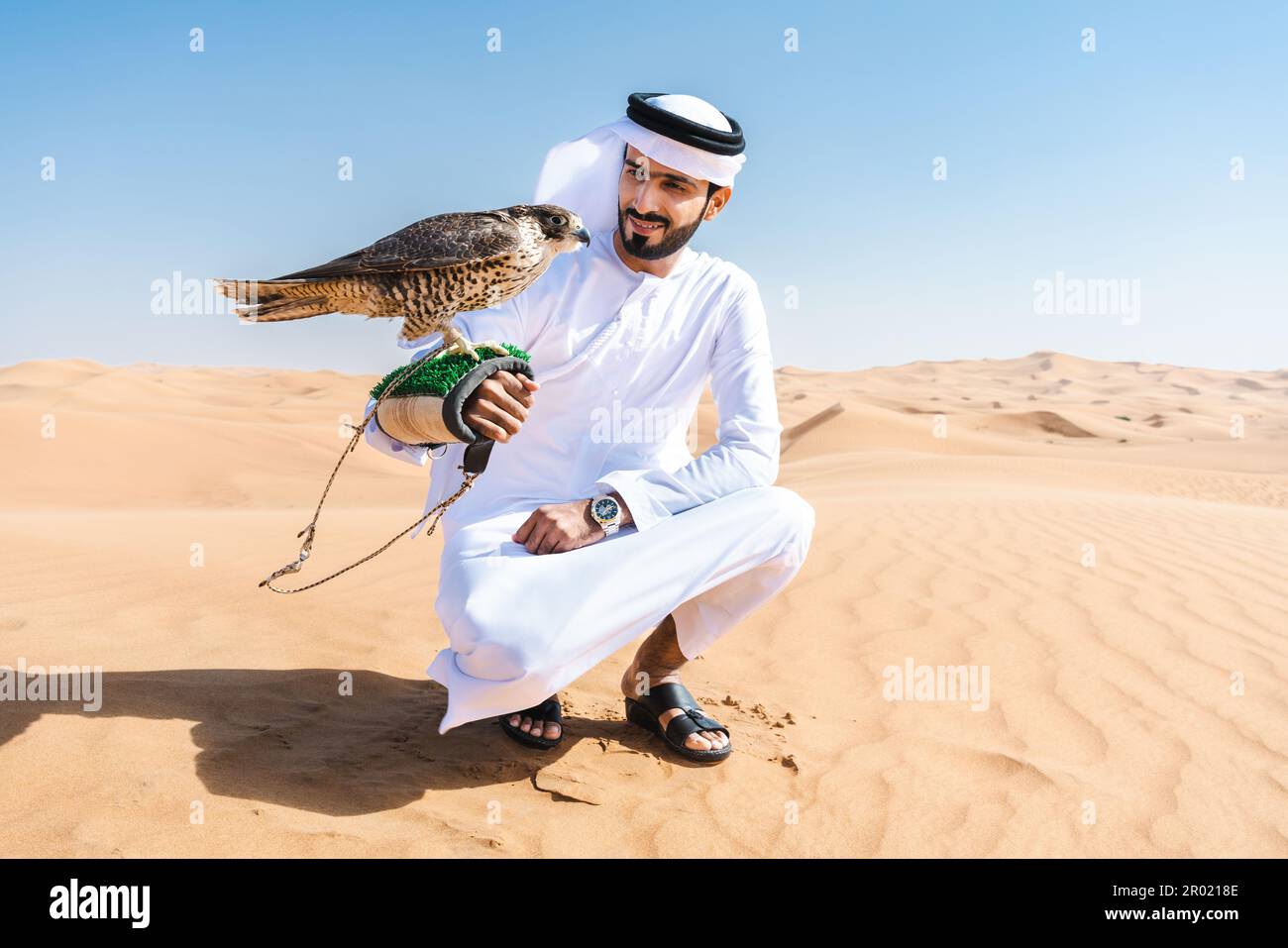 Middle-eastern man wearing traditional emirati arab kandura in the ...