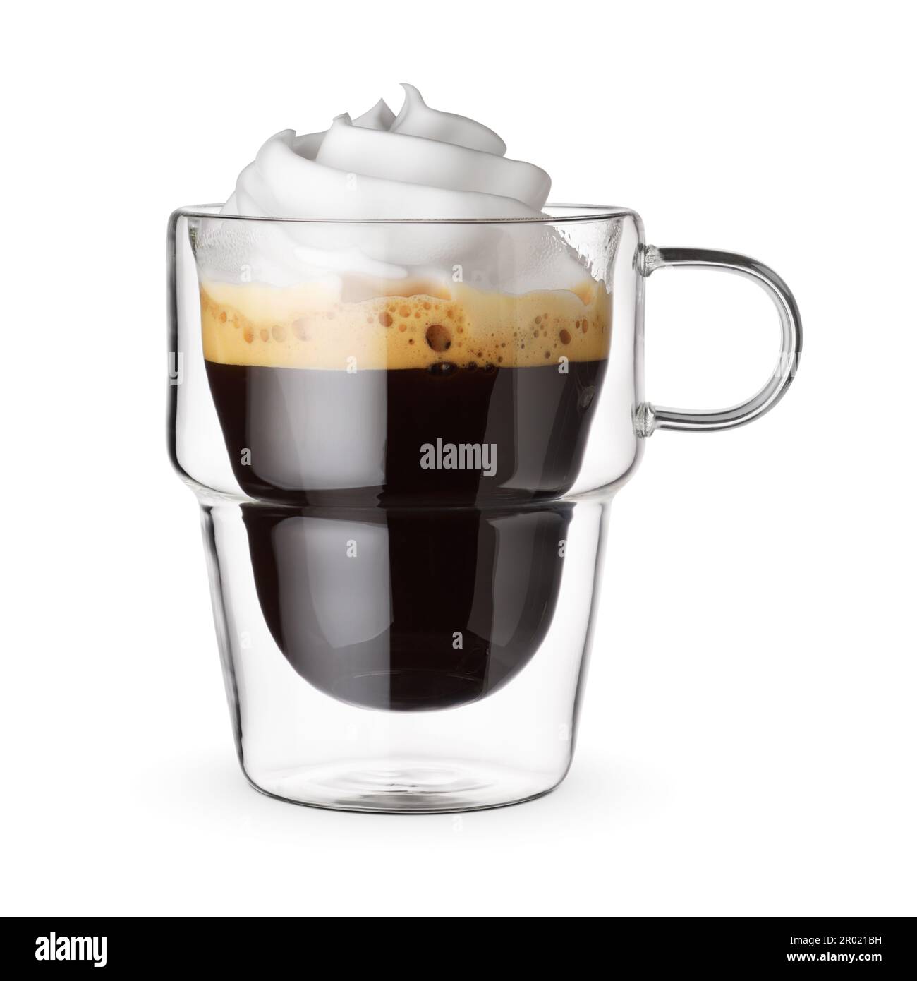Viennese coffee. Espresso con panna isolated on white background Stock ...